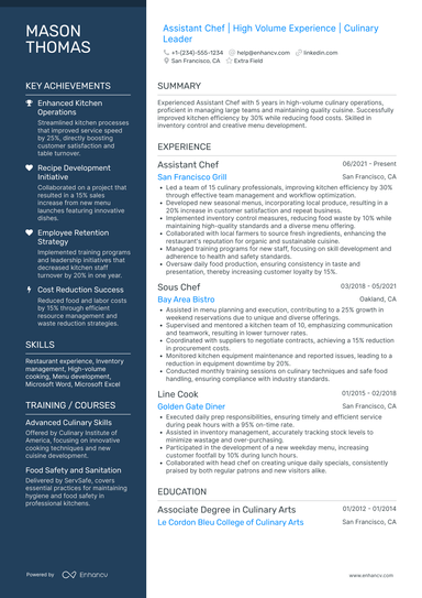 24 Chef Resume Examples & Guide for 2025