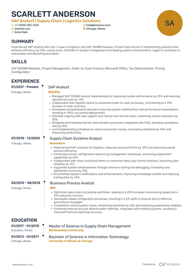 18 SAP Resume Examples & Guide for 2025