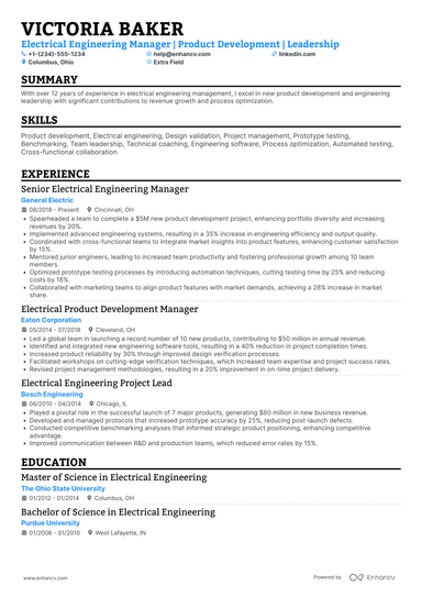 22 Electrical Engineering Resume Examples & Guide for 2025