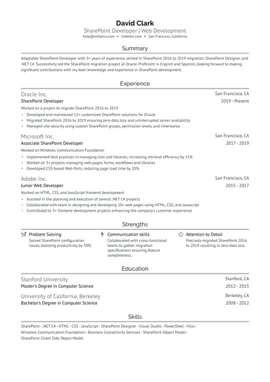 9 Sharepoint Developer Resume Examples That Got Jobs for 2025