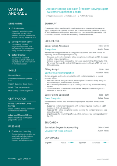 2 Billing Manager Resume Examples & Guide for 2024