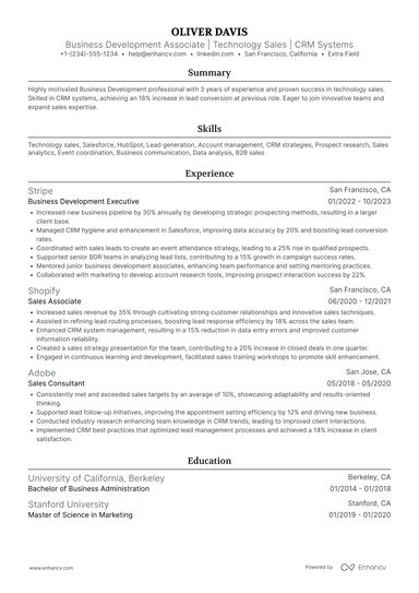 21 Business Development Resume Examples & Guide for 2025