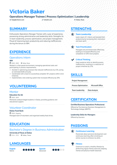 21 Operations Manager Resume Examples & Guide for 2024