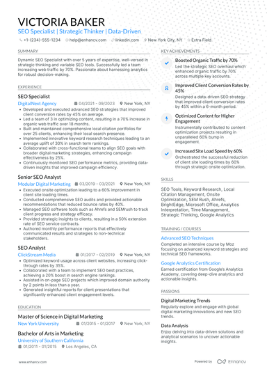 10 SEO Specialist Resume Examples, Templates & Guide for 2025