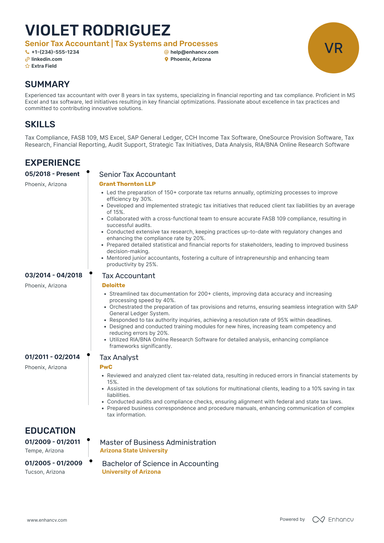 17 Tax Accountant Resume Examples & Guide for 2025