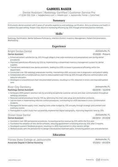 25 Dental Assistant Resume Examples & Guide for 2025