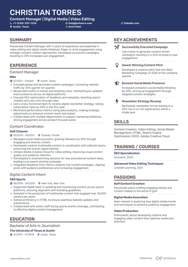 26 Content Manager Resume Examples & Guide for 2025