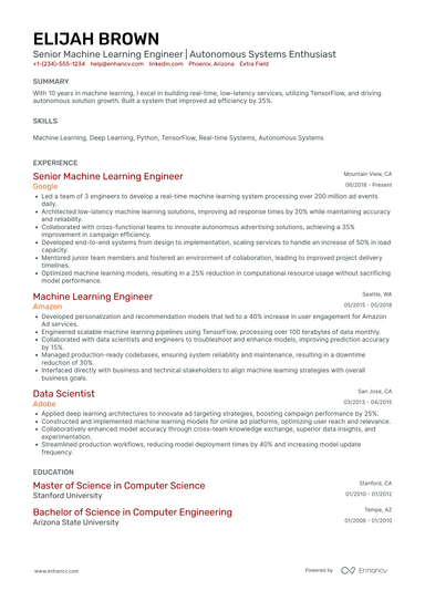 17 Machine Learning Resume Examples & Guide for 2025