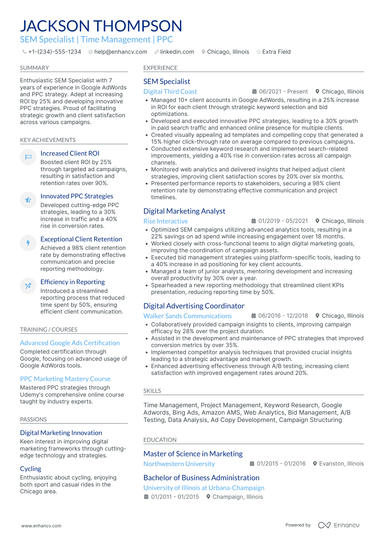 5 PPC Specialist Resume Examples & Guide for 2025