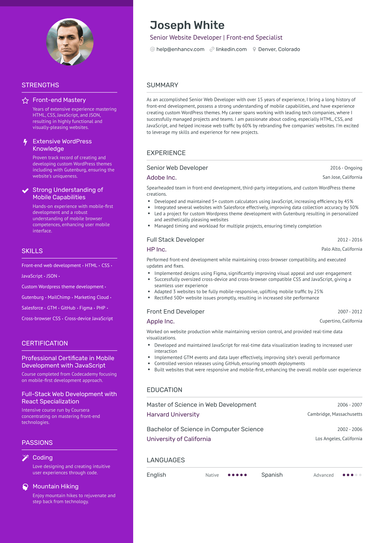 24 Web Developer Resume Examples & Guide for 2024