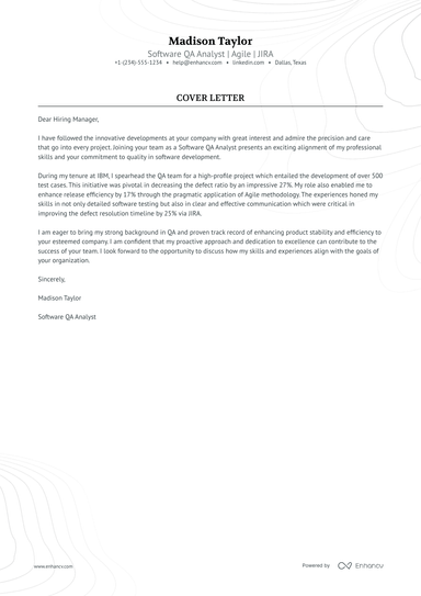 6 Professional Manual Tester Cover Letter Examples and Template for ...
