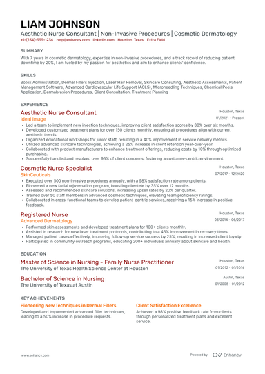 17 Aesthetic Nurse Resume Examples & Guide for 2025