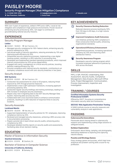 23 Security Manager Resume Examples That Got Jobs for 2025