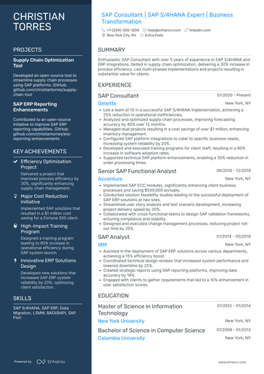 18 SAP Resume Examples & Guide for 2025