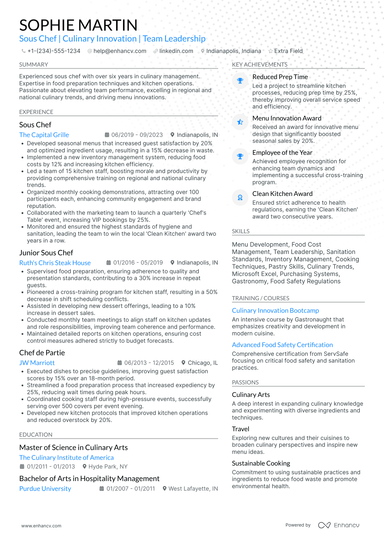 22 Culinary Resume Examples & Guide for 2025