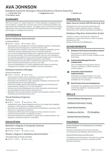 32 Database Engineer Resume Examples & Guide for 2025