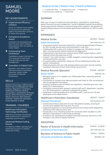 15 Medical Scribe Resume Examples & Guide for 2025