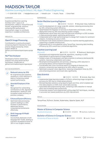 17 Machine Learning Resume Examples & Guide for 2025