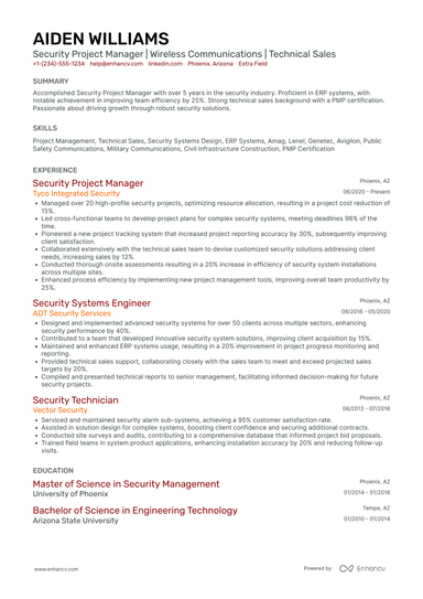 23 Security Manager Resume Examples That Got Jobs for 2025