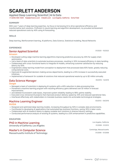17 Machine Learning Resume Examples & Guide for 2025
