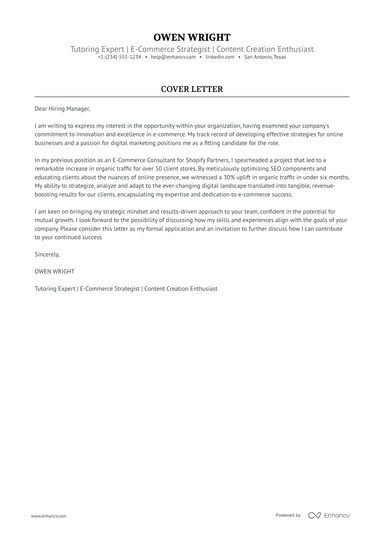 6 Professional Tutor Cover Letter Examples and Template for 2024 | Enhancv
