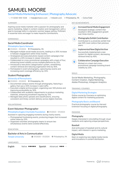 17 Social Media Intern Resume Examples & Guide for 2025