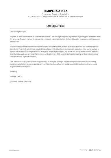 25 Professional Customer Service Cover Letter Examples and Template for ...