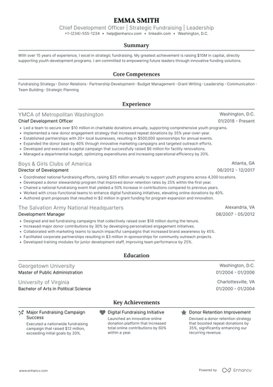 9 Chief Development Officer Resume Examples - 2025