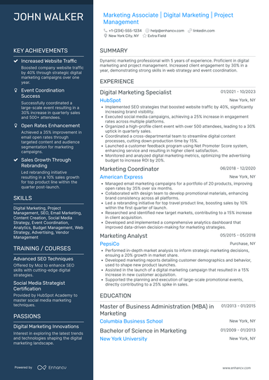 21 Marketing Associate Resume Examples & Guide for 2025