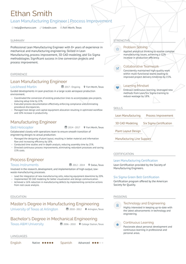 4 Manufacturing Engineer Resume Examples & Guide for 2024