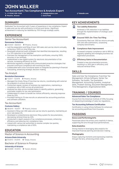 17 Tax Accountant Resume Examples & Guide for 2025