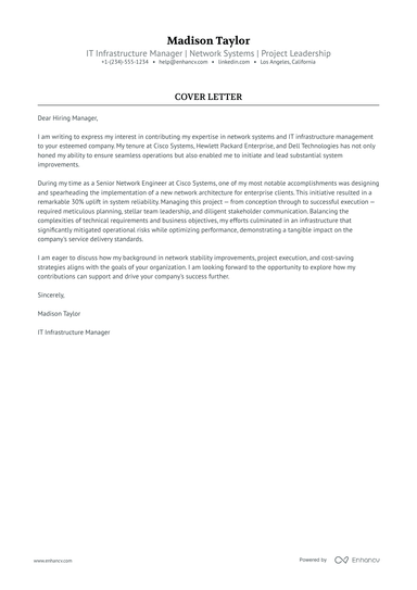 16 Professional IT Manager Cover Letter Examples and Template for 2024 ...