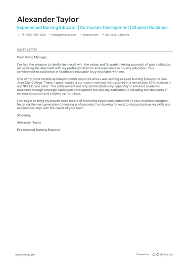 7 Professional Nursing Student Cover Letter Examples and Template for ...