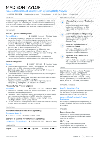 21 Process Engineer Resume Examples & Guide for 2025