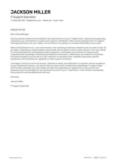 7 Professional IT Support Cover Letter Examples and Template for 2024 ...