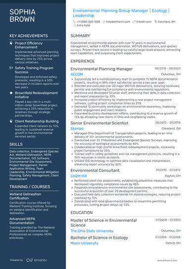 22 Environmental Manager Resume Examples & Guide for 2025