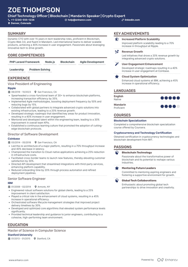 27 Chief Technology Officer (CTO) Resume Examples & Guide for 2025