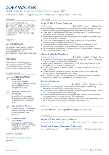 16 Net Developer Resume Examples, Templates & Guide for 2025