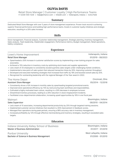25 Store Manager Resume Examples & Guide for 2025