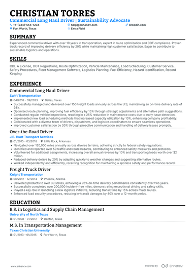 23 Driver Resume Examples & Guide for 2025