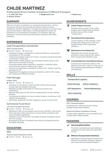 17 Bus Driver Resume Examples & Guide for 2025