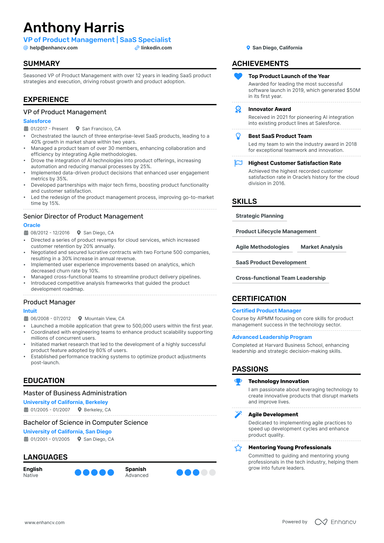 37 Product Manager Resume Examples, Templates for 2025 & Writing Guide