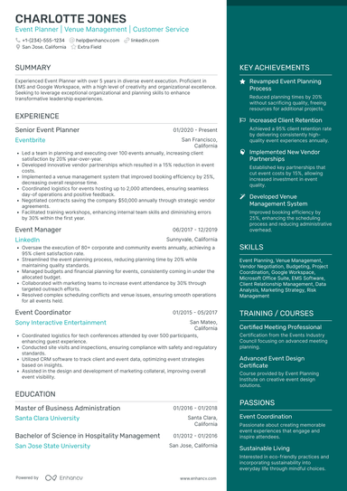 25 Event Planner Resume Examples & Guide for 2025