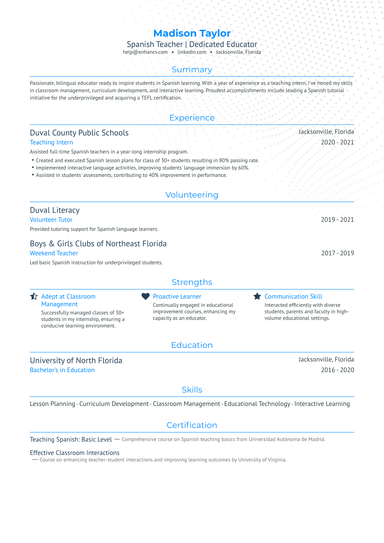 6 New Teacher Resume Examples & Guide for 2024