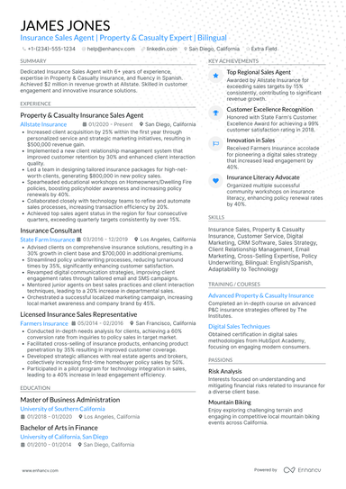 25 Insurance Agent Resume Examples That Got Jobs for 2025