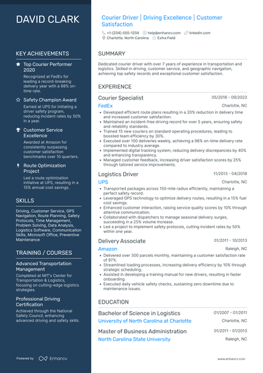 23 Driver Resume Examples & Guide for 2025