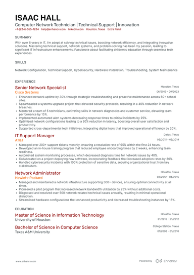 18 Computer Technician Resume Examples & Guide for 2025