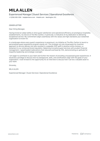 10 Professional Hotel General Manager Cover Letter Examples and ...