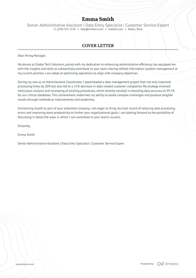 9 Professional Data Entry Cover Letter Examples and Template for 2024 ...