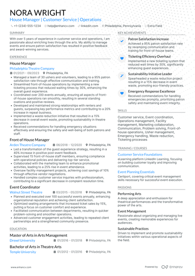 5 House Manager Resume Examples That Got Jobs for 2025
